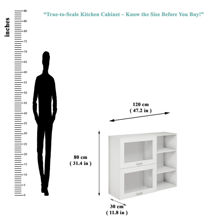 FlipUP | Modular Kitchen | Wall Cabinet - Spring 2 Doors with Open She ...